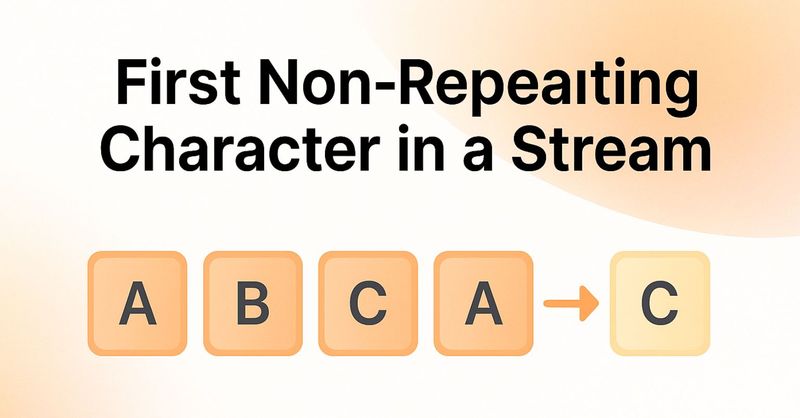 First non-repeating character in a stream: Codes with Visualization